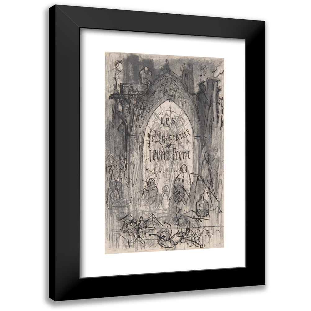 Félicien Rops 15x24 Black Modern Framed Museum Art Print Titled - Study ...