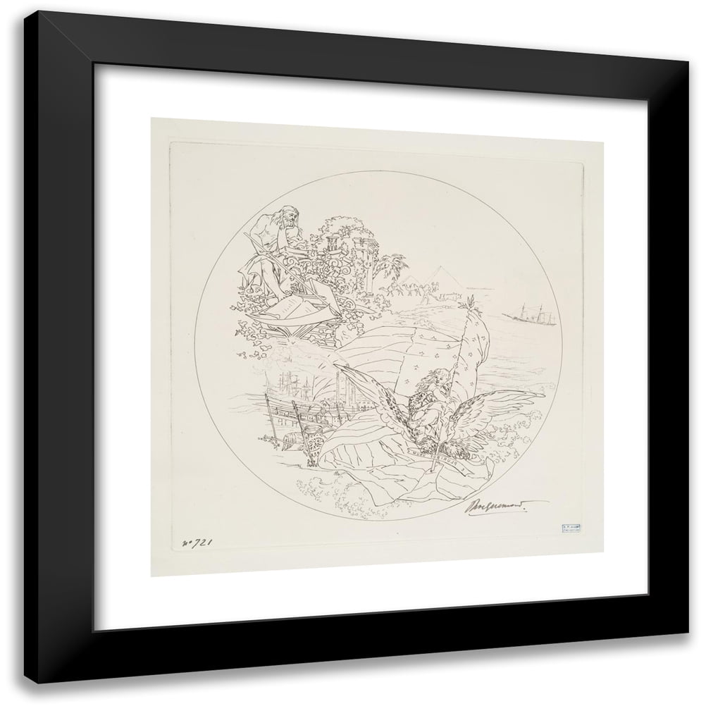 Félix Bracquemond 20x20 Black Modern Framed Museum Art Print Titled ...