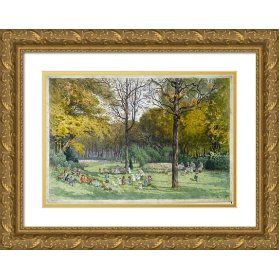 Félix Brard 14x11 Gold Ornate Wood Frame and Double Matted Museum Art ...