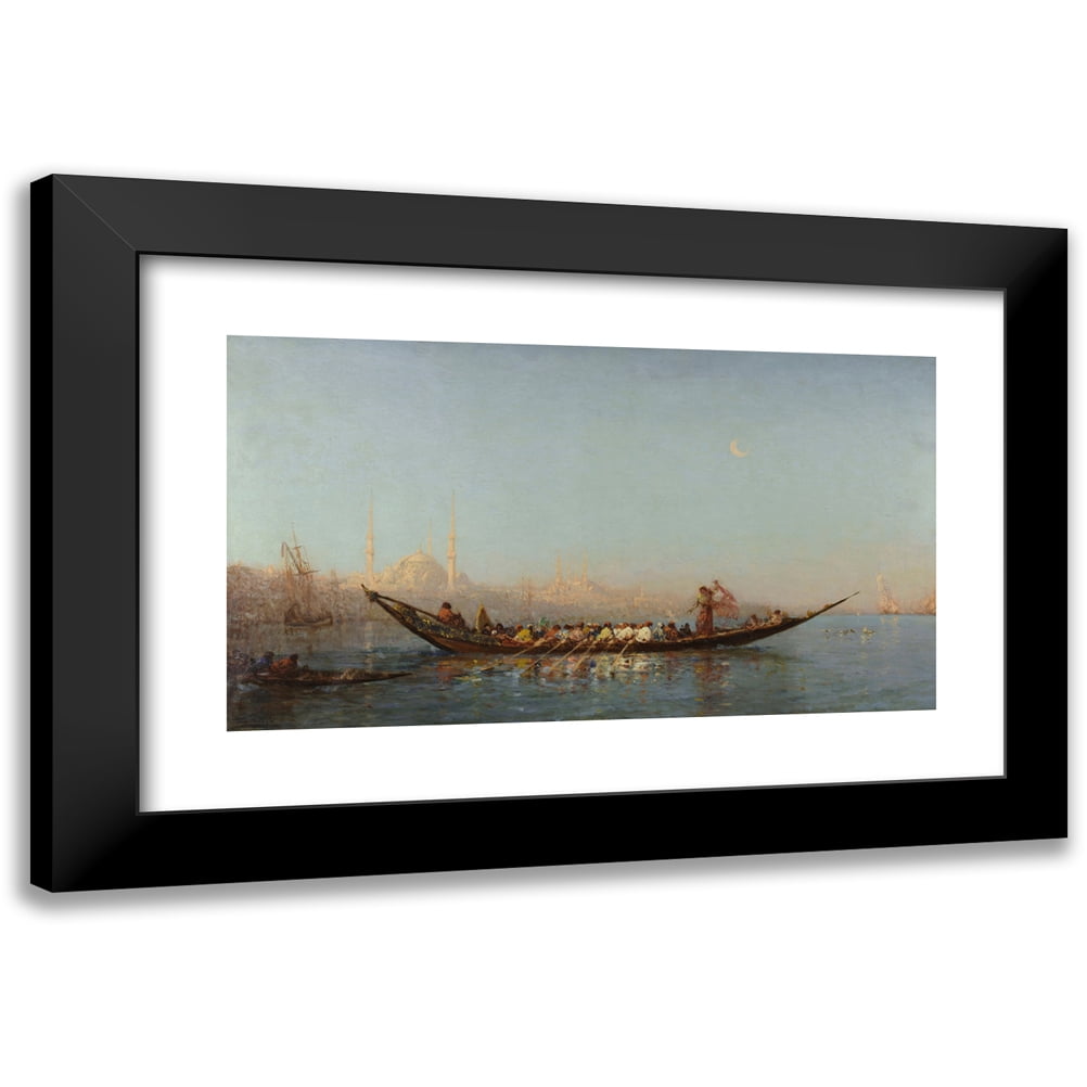 Félix Ziem 24x15 Black Modern Framed Museum Art Print Titled - Constantinople, the Sultana Caica ...