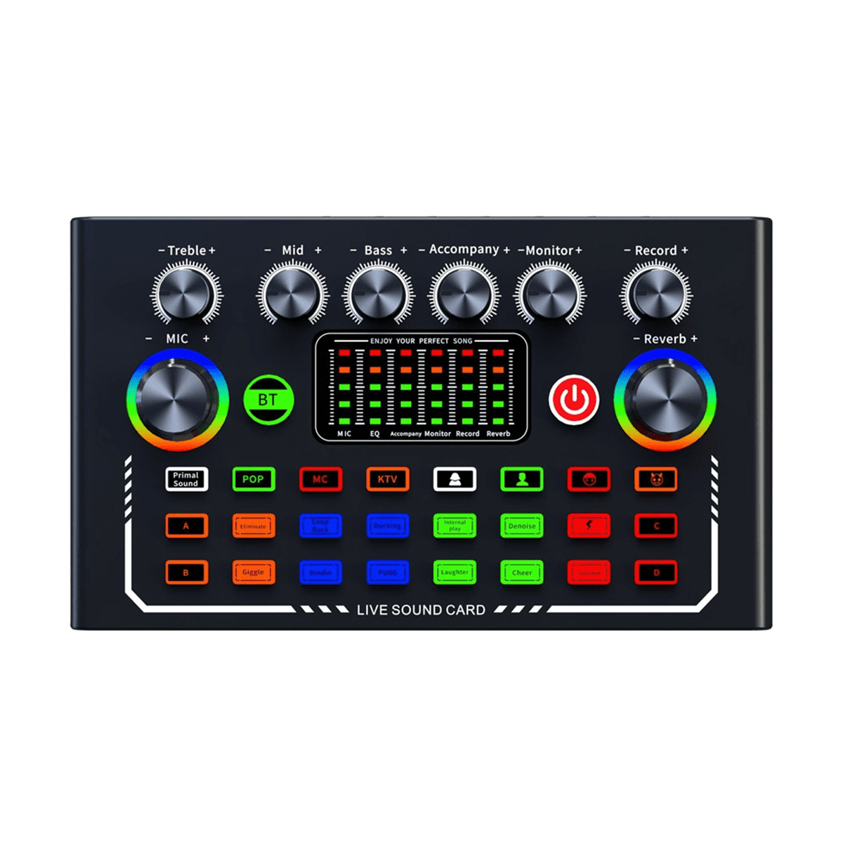 F009 Audio Mixer Live Sound Card with DJ Mixer Effects and Studio ...