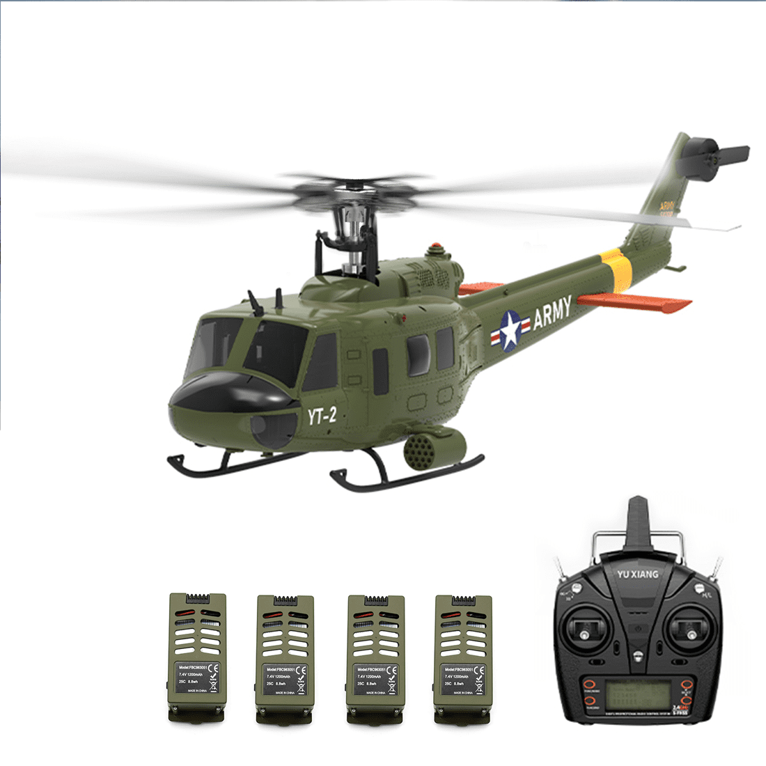 F07-V 6CH RC Helicopter, Flybarless UH-1 Huey Scale Model, 3D/6G Dual ...