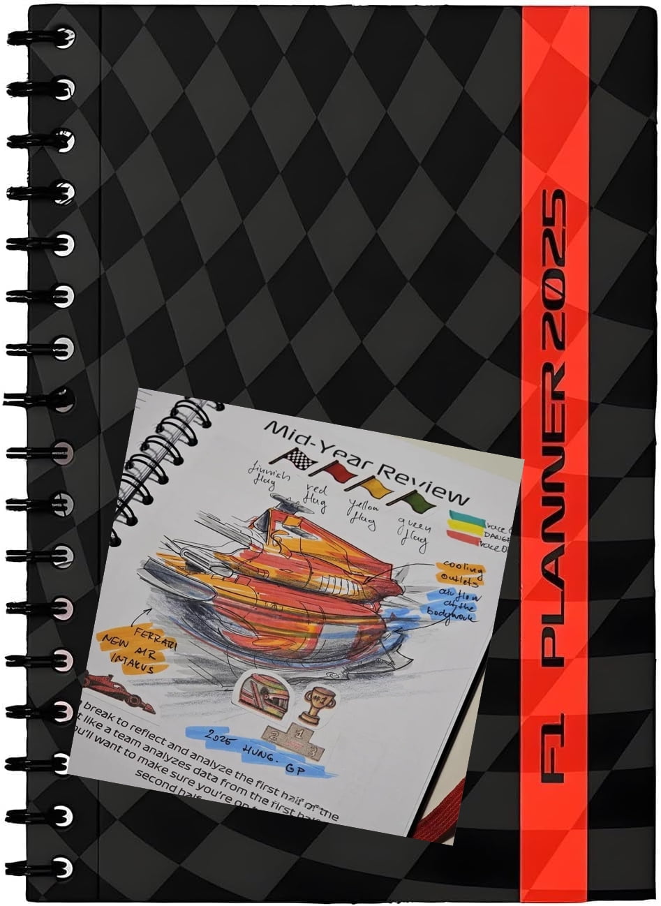 F1 2025 Planner and Calendar, Planner with F1 track Design,Spiral Bound ...