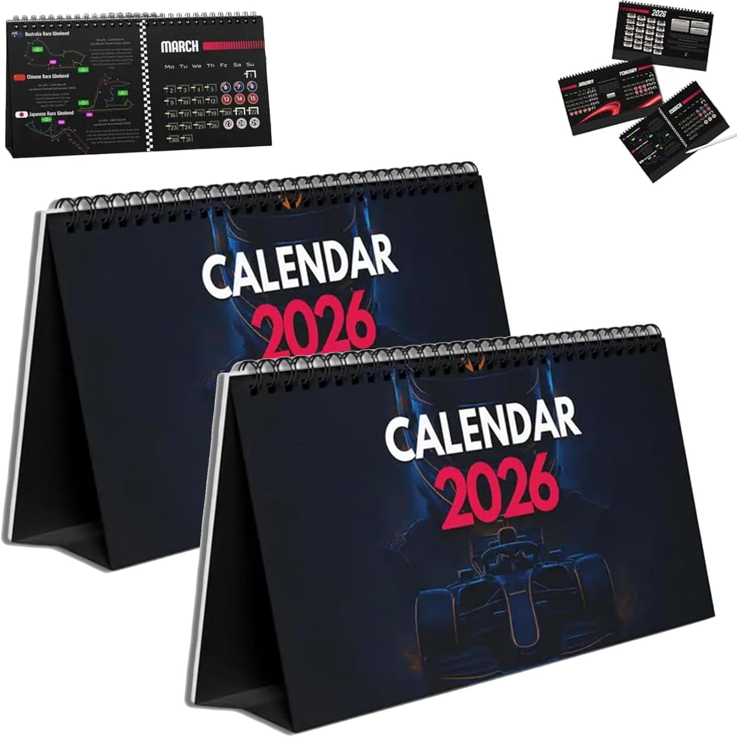 F1 2026 Desktop Calendar: 8.7" x 5.1" F1 Racing Desk Calendar with Race ...