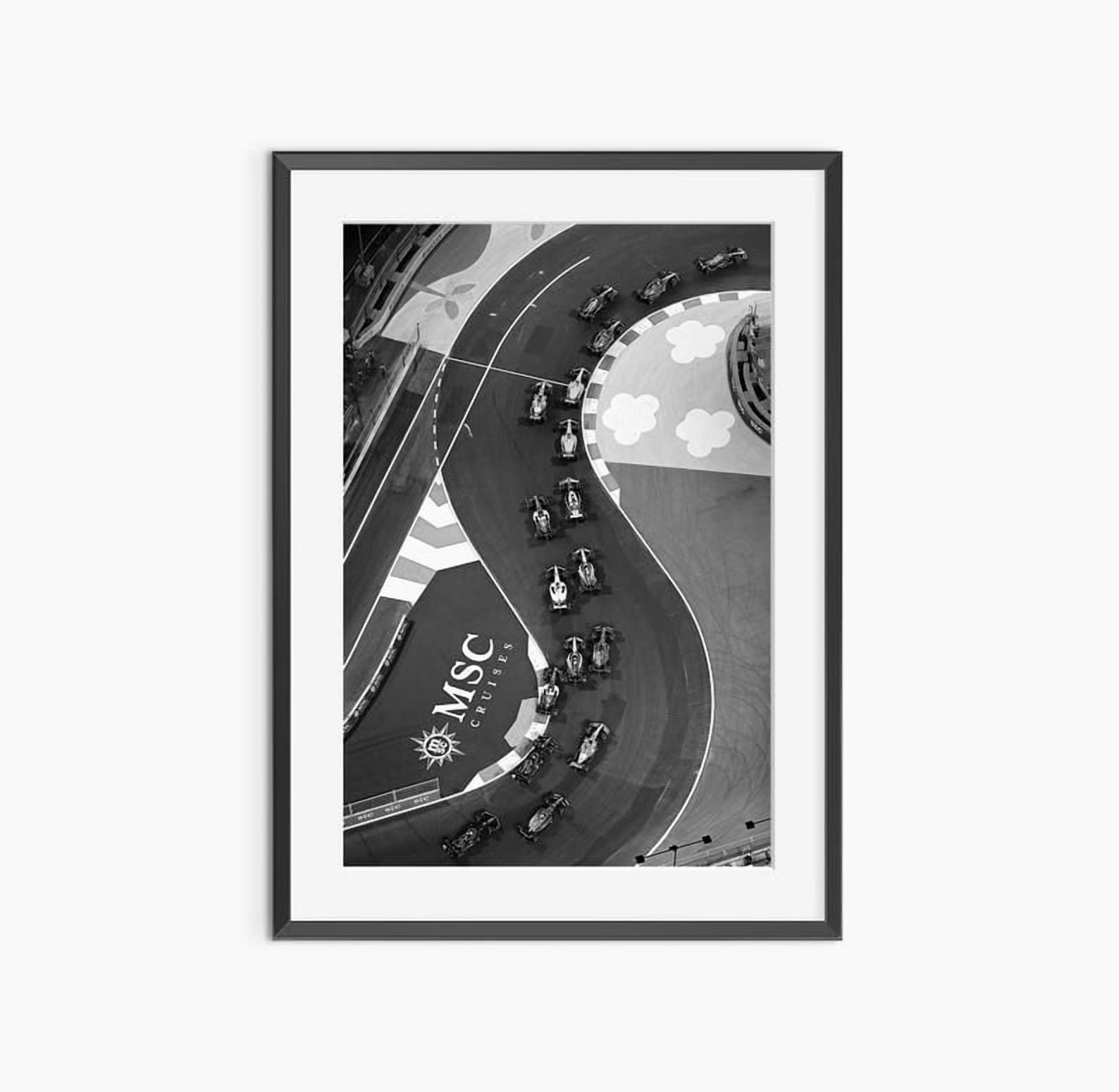 F1 Grand Prix Race Track Overhead Black and White Photography Poster ...