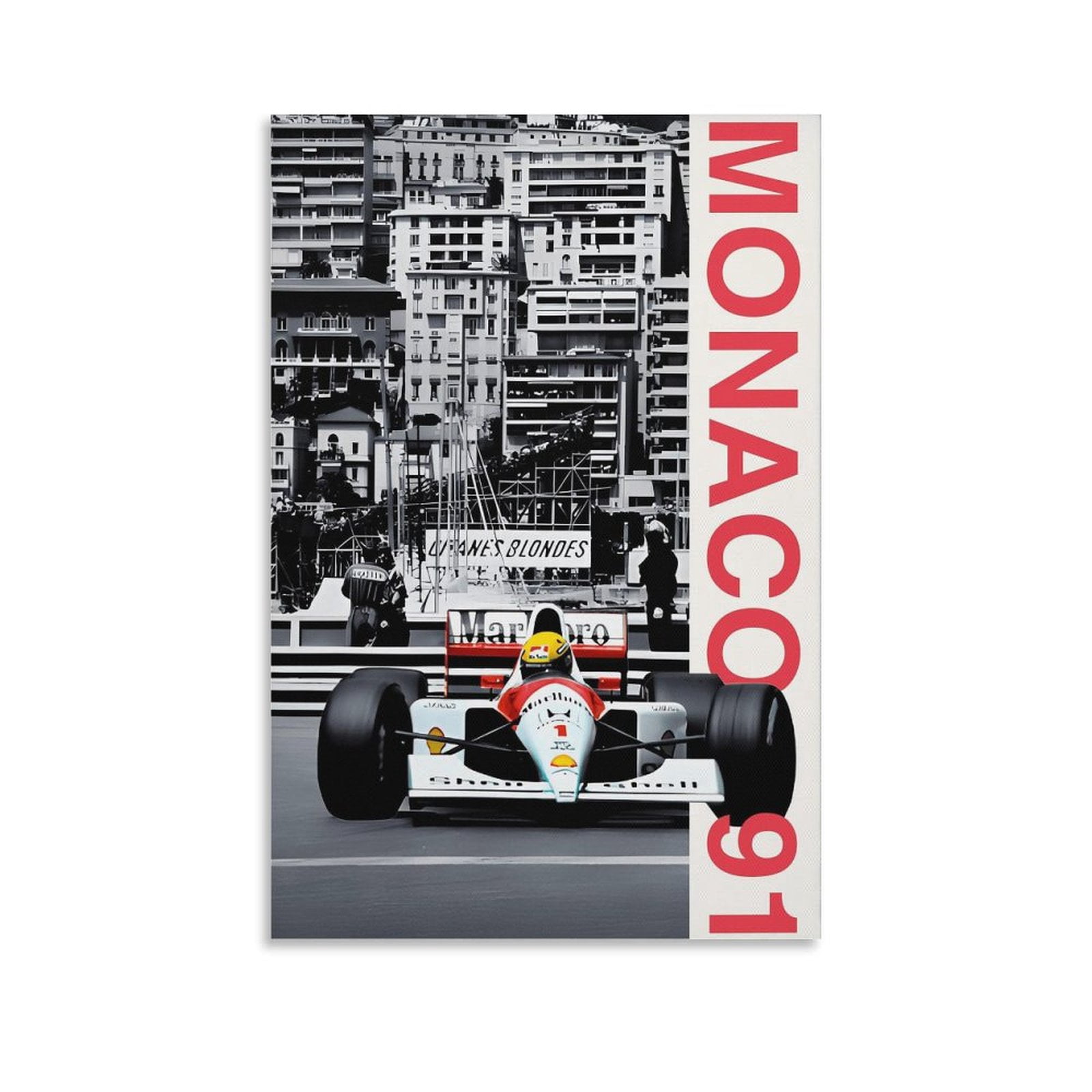 F1 Monaco Poster, Formula 1 Monte-Carlo Poster, Vintage F1 Poster (6 ...