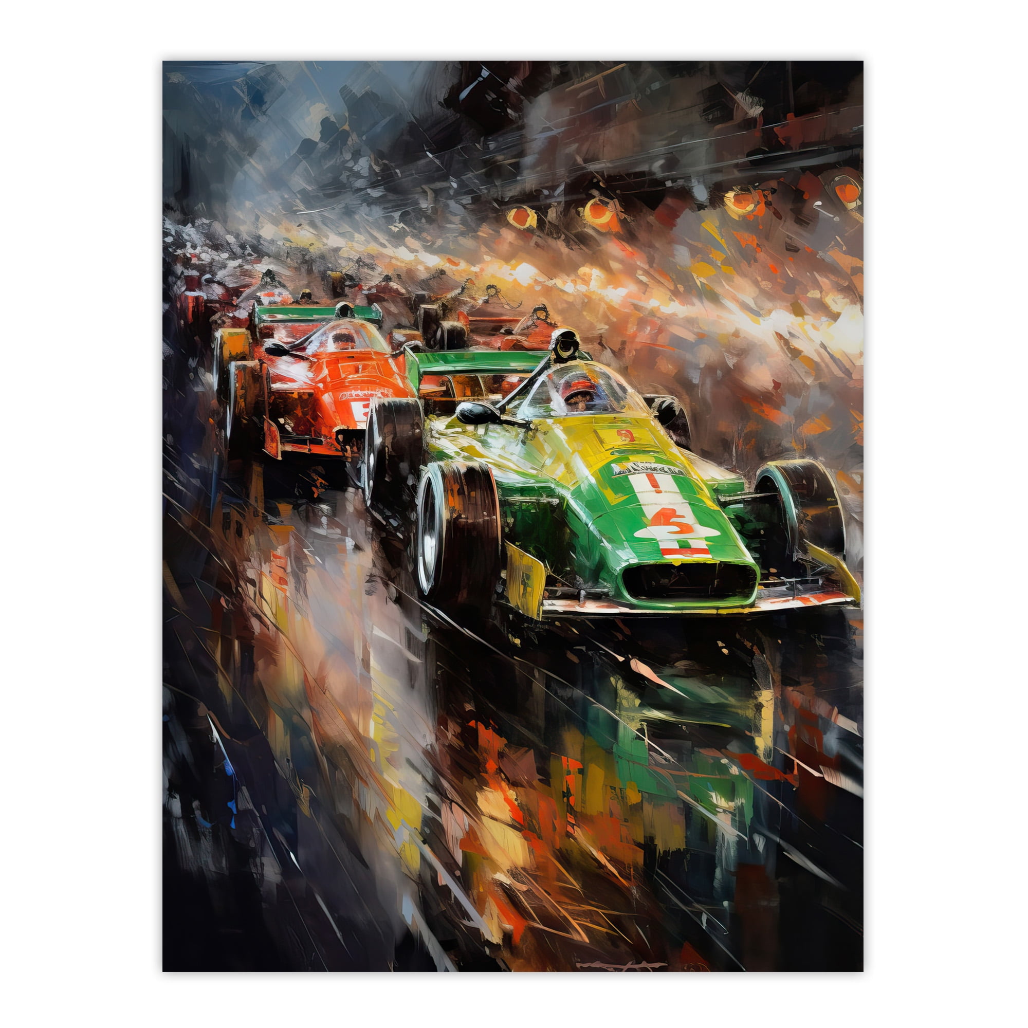 F1 Motorsport Grid Start Moody Artwork Man Cave Painting Large Wall Art ...
