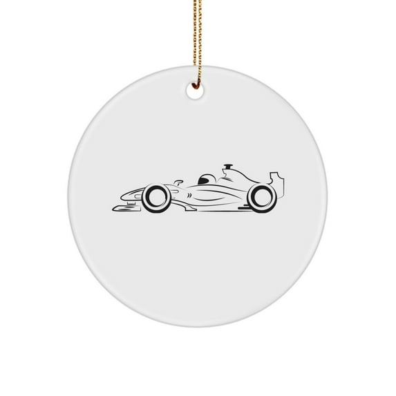 F1 Race Car Silhouette Ornament - Formula One Driver Ceramic Christmas ...