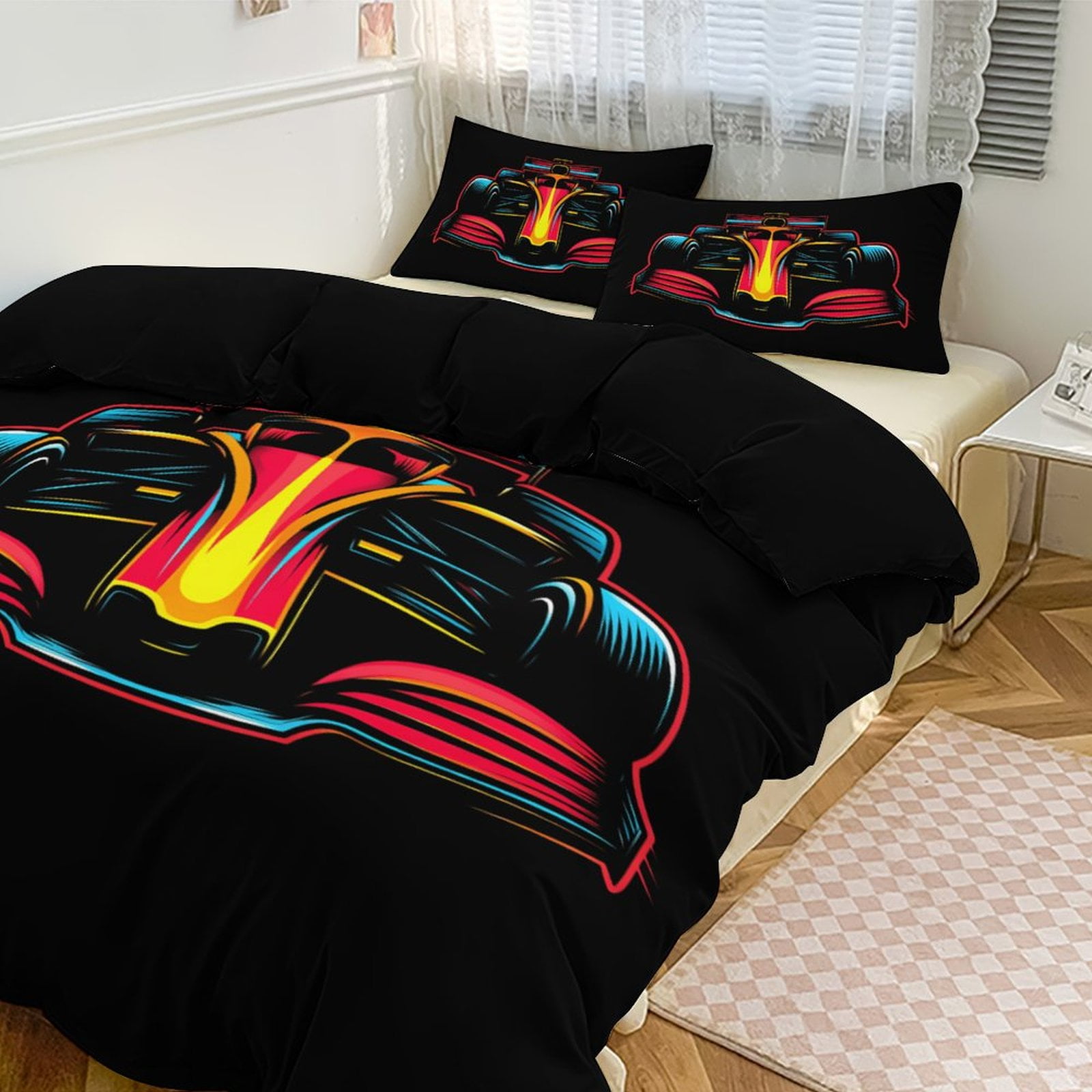 F1 Racing Car Duvet Cover King&Queen Size Soft 3 Pieces Set 1 Duvet ...