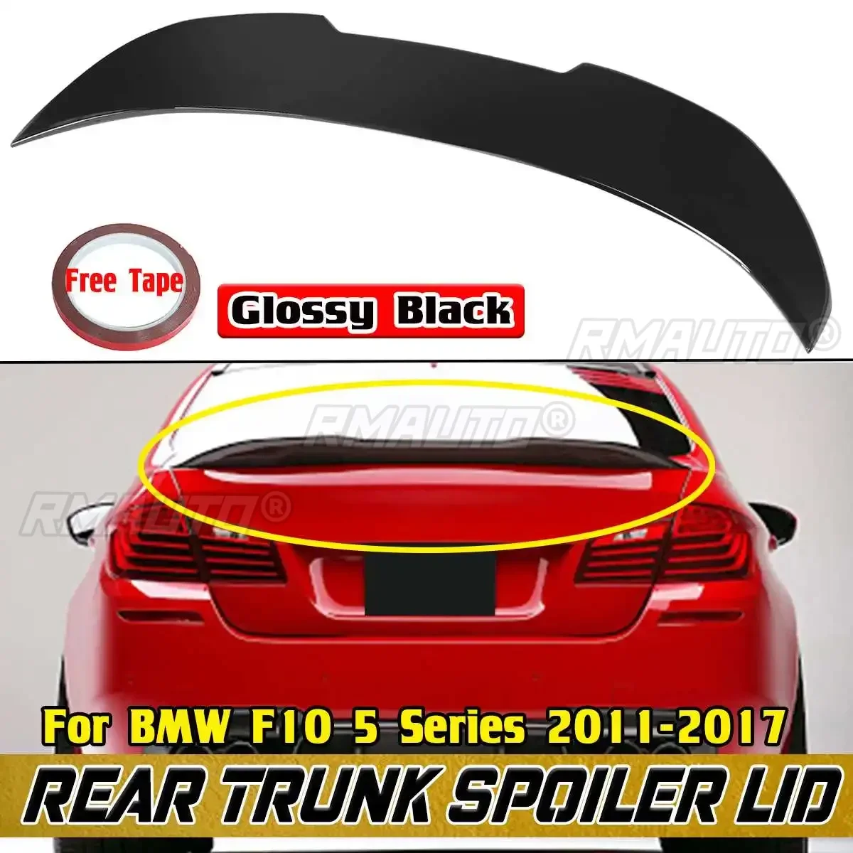 F10 PSM Style Car Rear Trunk Boot Lip Wing Lip Tail Roof Lip Spoiler ...