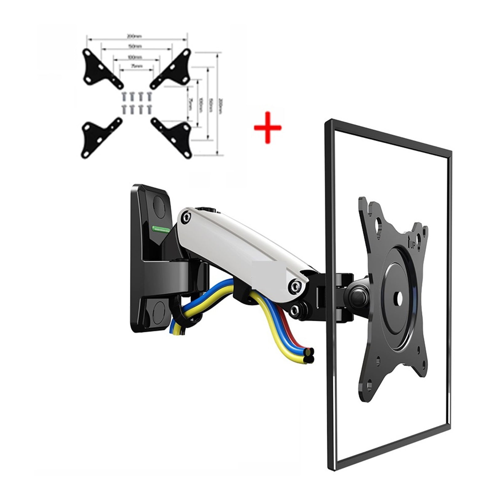 F120 17-27" Gas Spring Full Motion TV Wall Mount Bracket LCD Monitor ...