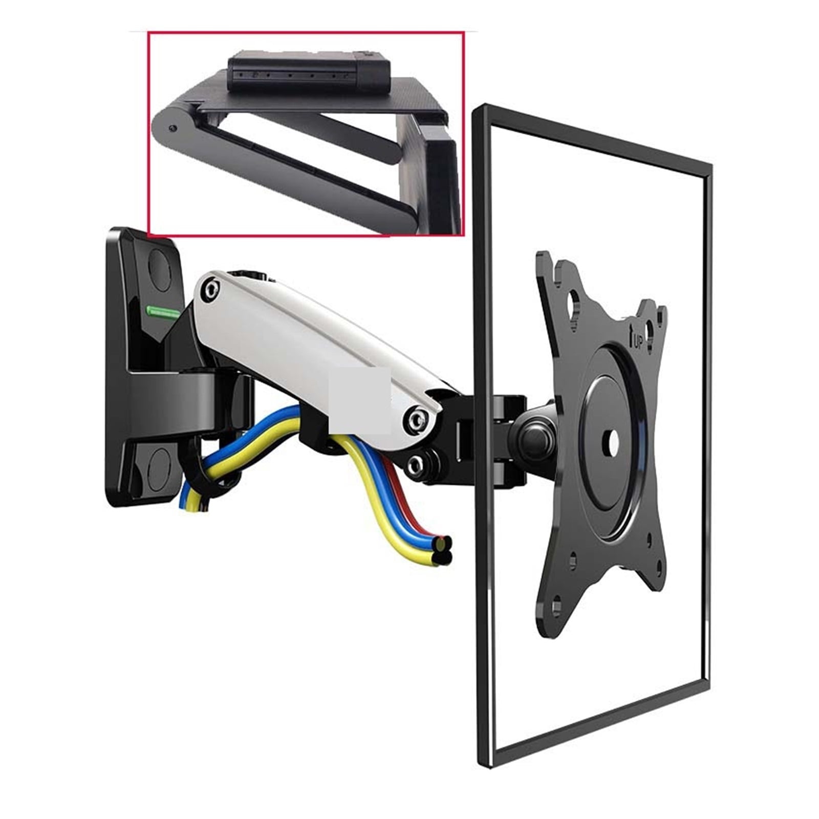 F120 17-27" Gas Spring Full Motion TV Wall Mount Bracket LCD Monitor ...