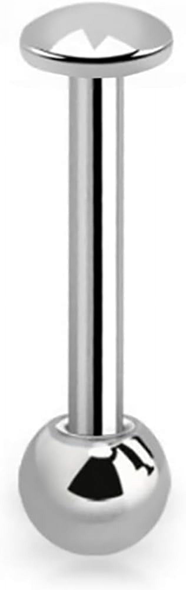 F136 Titanium 14G Internally Threaded 5mm Flat Ball Dome Disc Tongue ...