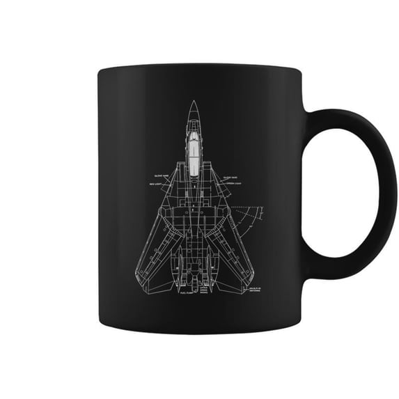 F14 Tomcat Fighter Jet Diagram Blueprint Coffee Mugs - Walmart.com