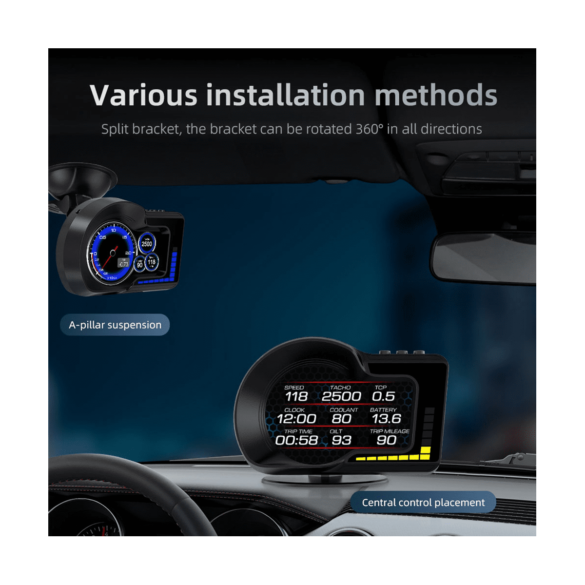 F15 Car Hud Heads Up Flat Screen Display Car Obd Lcd Inspection ...