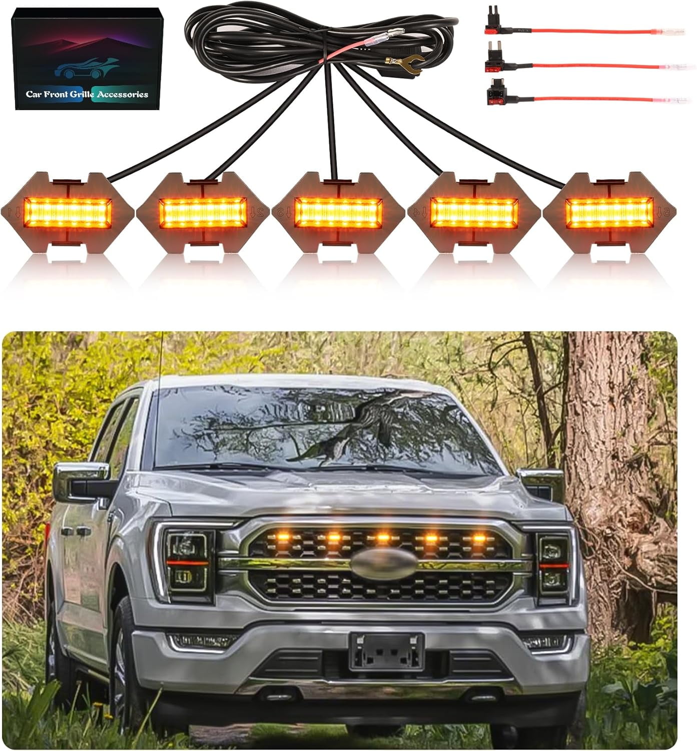 F150 2021-2023 King Ranch Platinum LED Grille Lights Front Grill Light ...