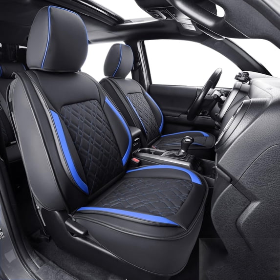 F150 Full-Set Seat Covers J03-Q3 with Faux Leather, Fit 2015-2025 F150 ...