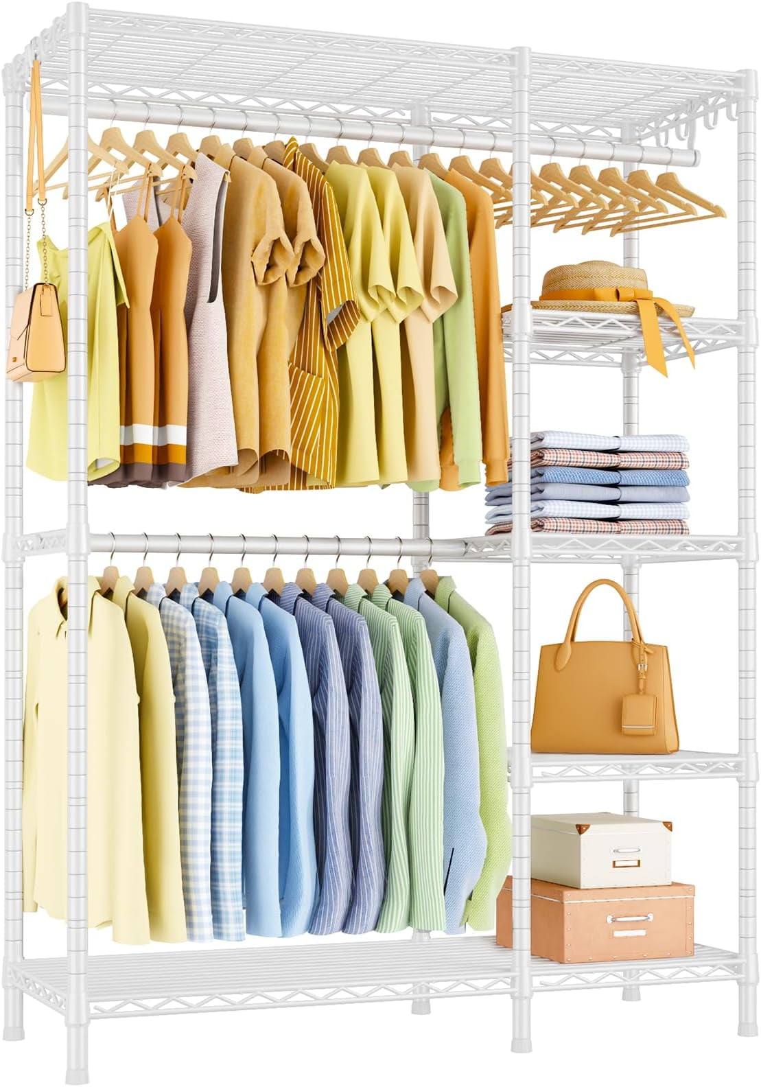 F2 Clothes Rack, 5 Tiers Garment Rack for , Freestanding Adjustable ...