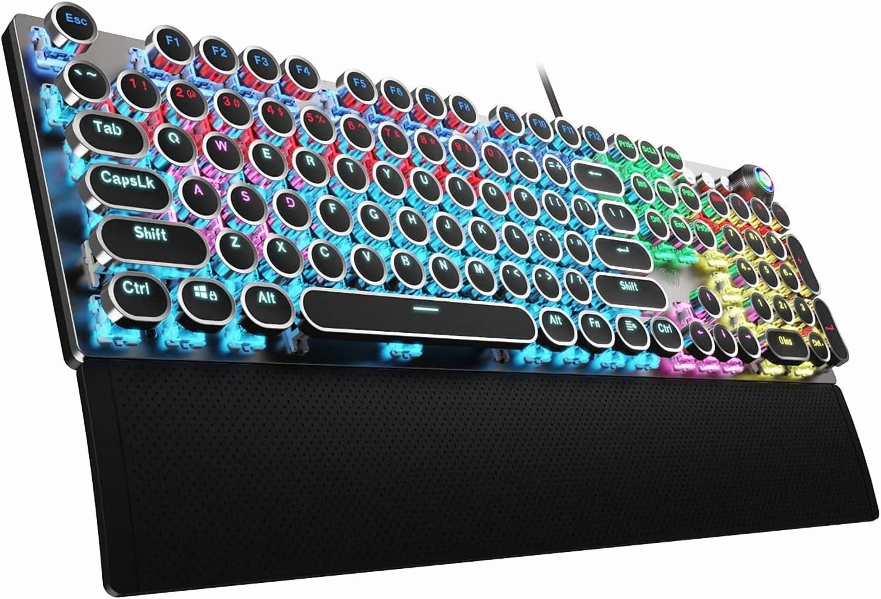 F2088 Typewriter Style Mechanical Gaming Keyboard Wired,Blue Switches ...