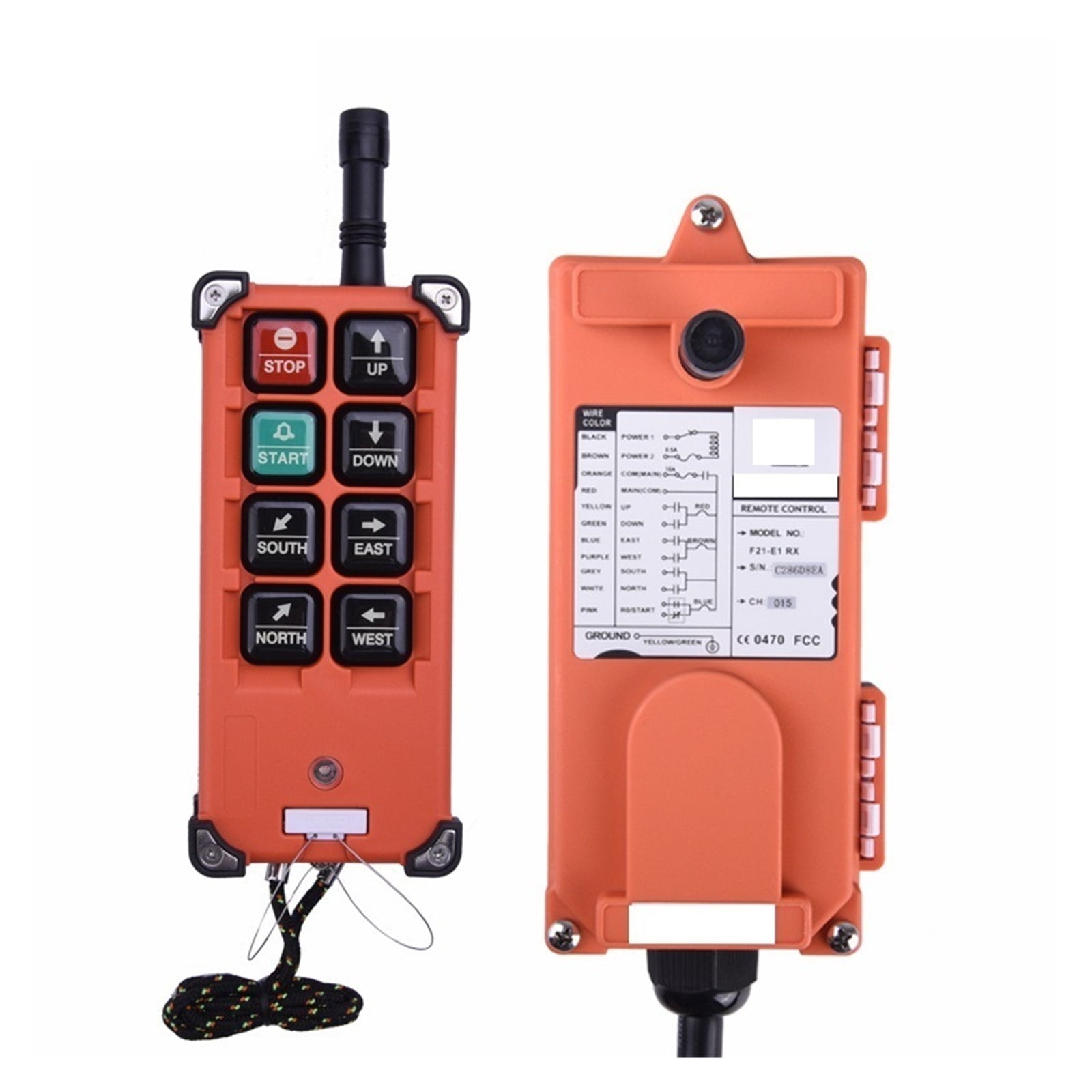 F21-E1B 6 buttons Industrial Wireless Radio Crane Remote Control ...