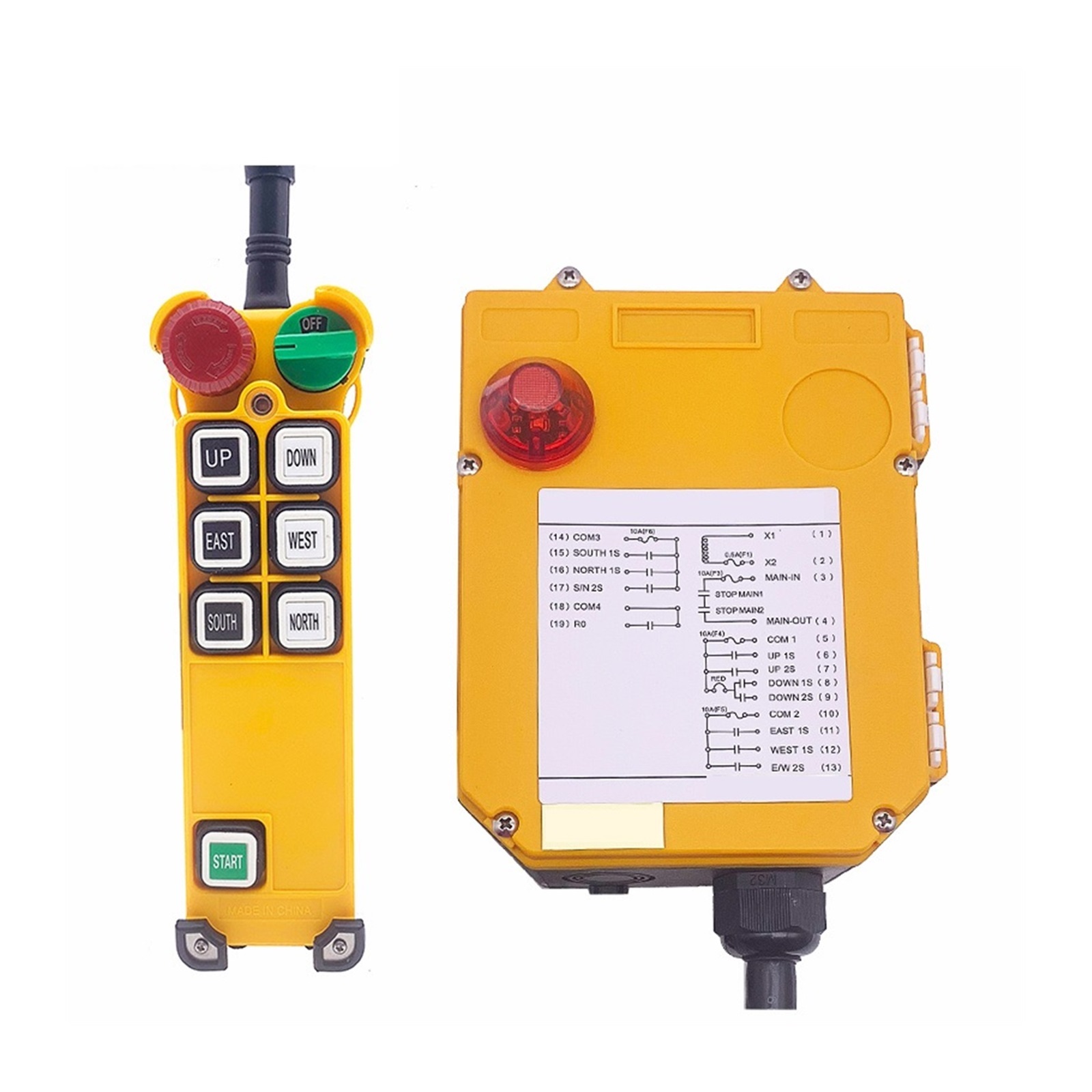 F24-6D 6 Buttons Industrial Wireless Radio Crane Remote Control Double ...