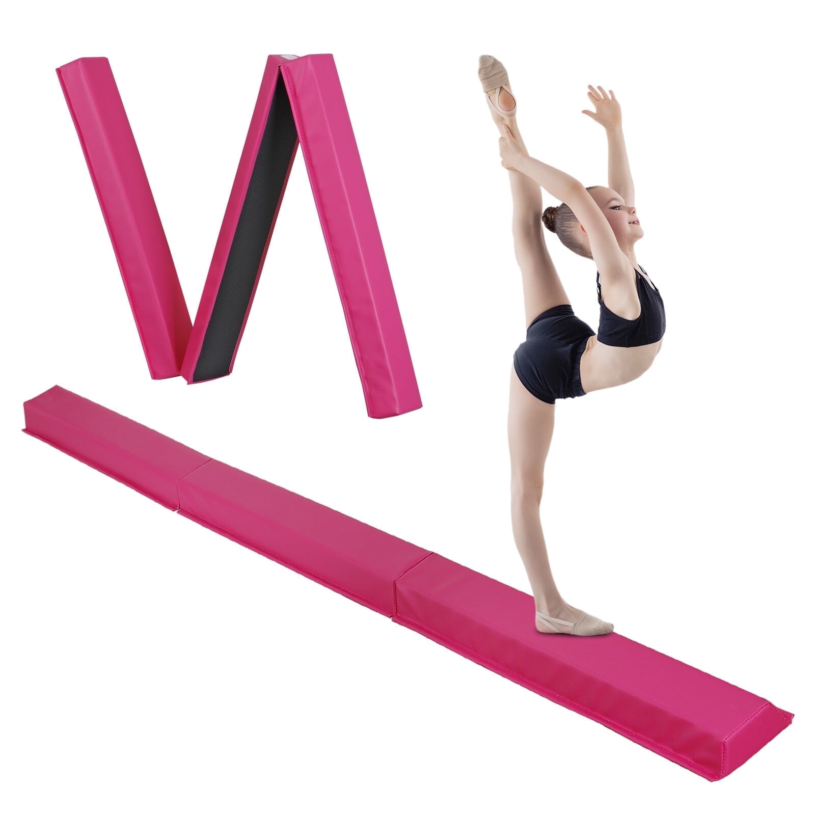 F2C 6FT/9FT Floor Balance Beam Kids Folding Gymnastics Beam Anti-Slip Bottom for Beginners Home ...