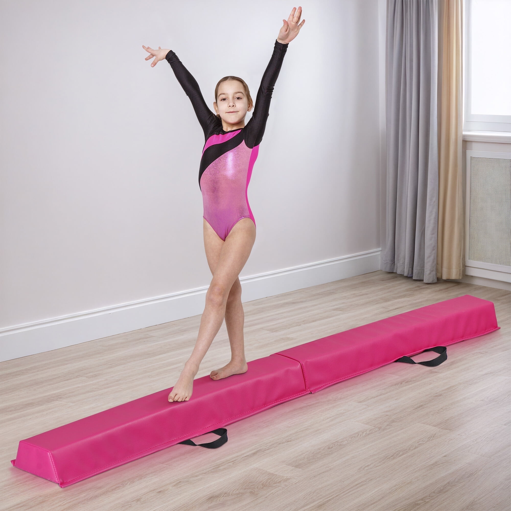 Segawe 6FT Floor Balance Beam Kids Folding Gymnastics Beam Anti-Slip W ...