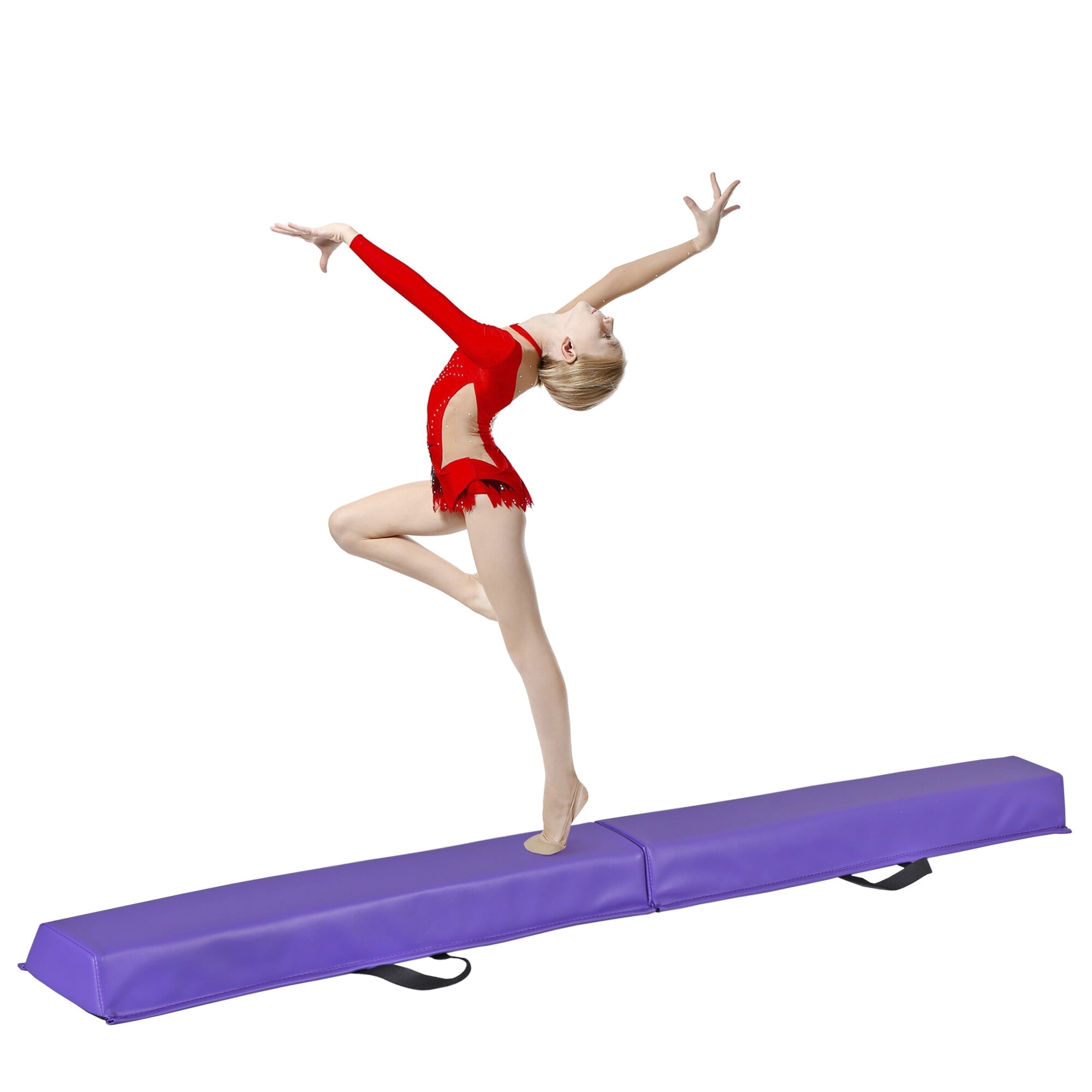 F2C 6FT Floor Balance Beam Kids Folding Gymnastics Beam Anti-Slip W ...