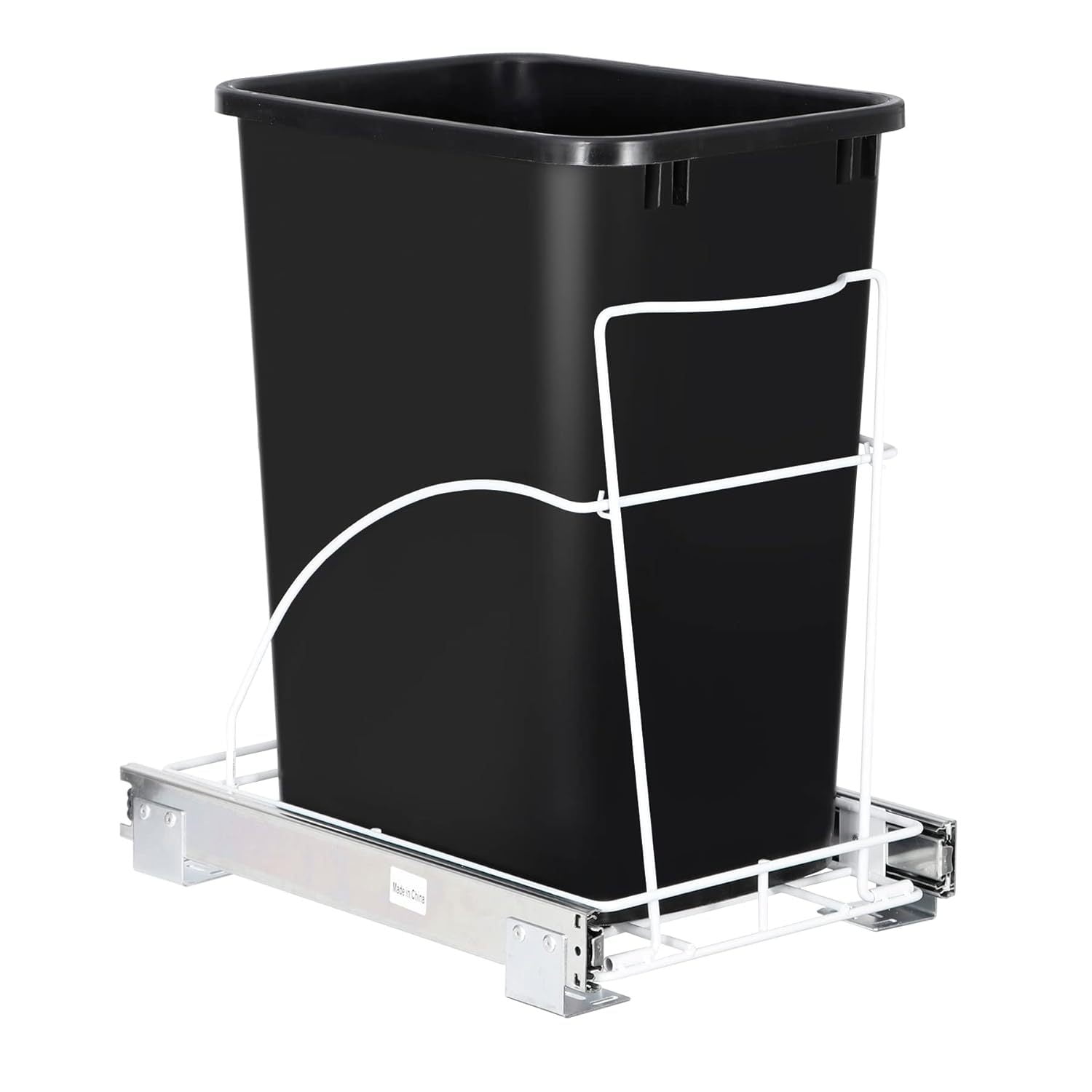 F2C 7.6 Gallon Pull Out Trash Garbage Can Roll-Out Sliding Rack Recycling Waste Bins Container ...