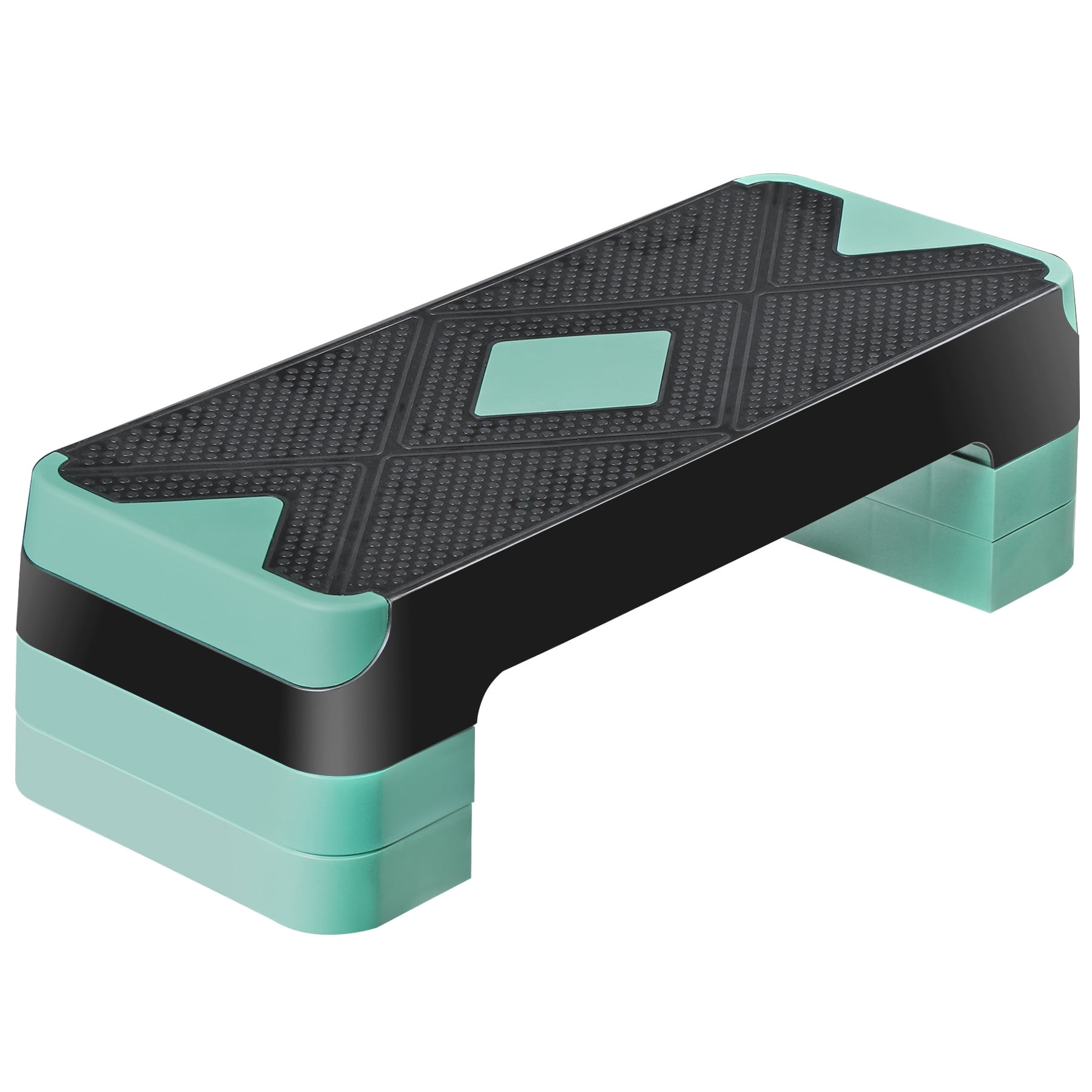 F2C Adjustable Exercise Stepper Non-Slip Step Platform 27" Fitness Stepper W/4 Risers 4’’- 6 ...