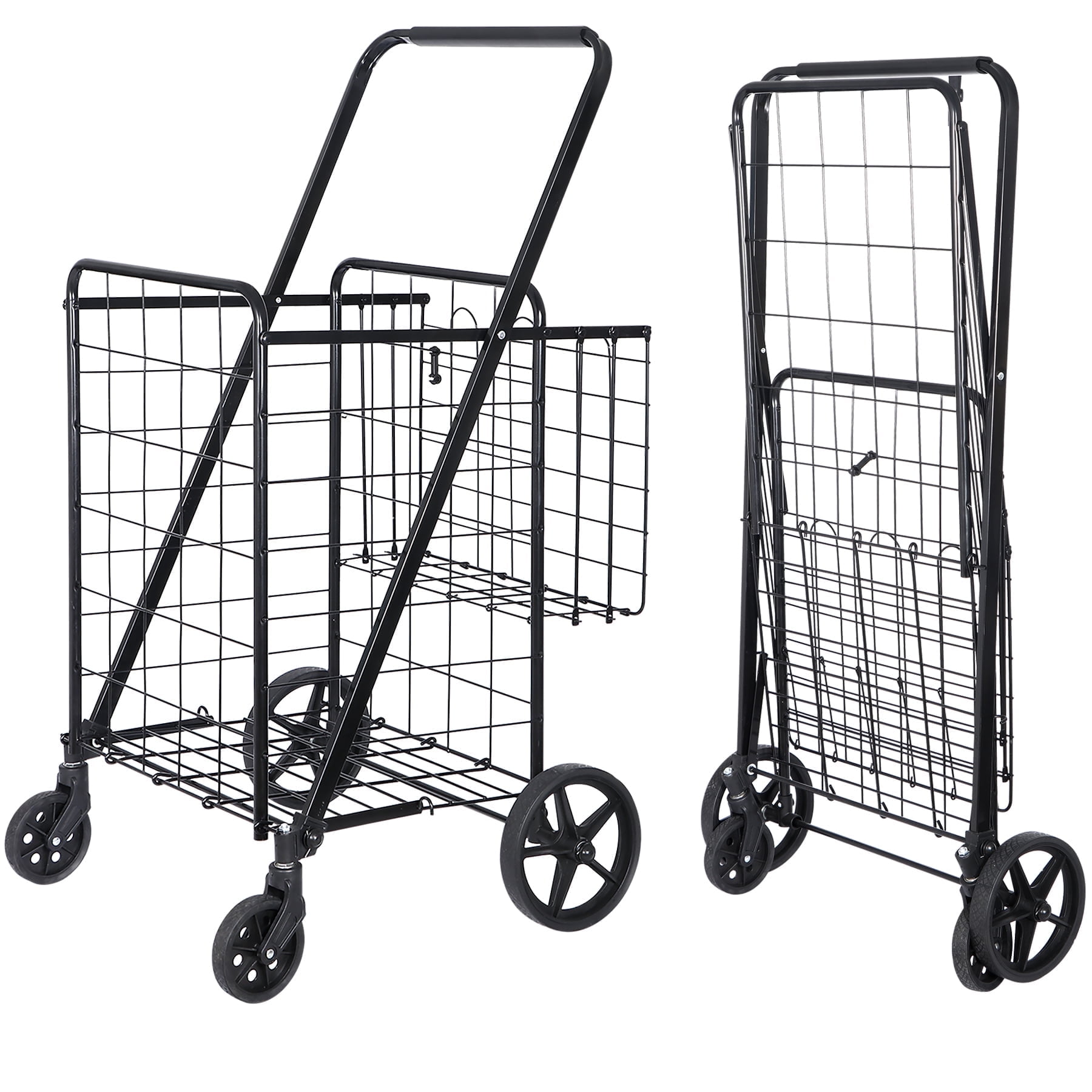 Segawe Compact Foldable Shopping Utility Cart W/Wheels, 97LB Capacity ...