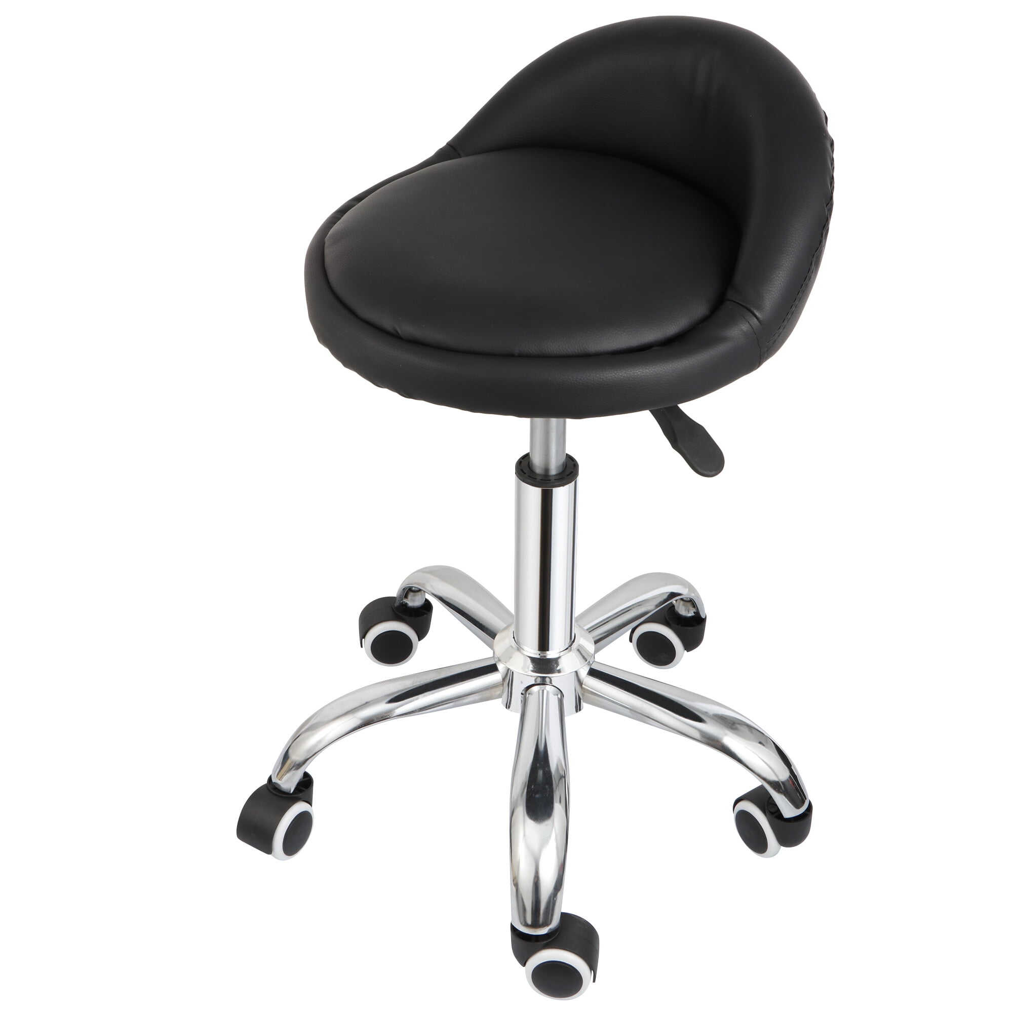 F2C PU Leather Rolling Stool 360 Swivel Salon Stool Height Adjustable for Home Bar Spa Tattoo ...