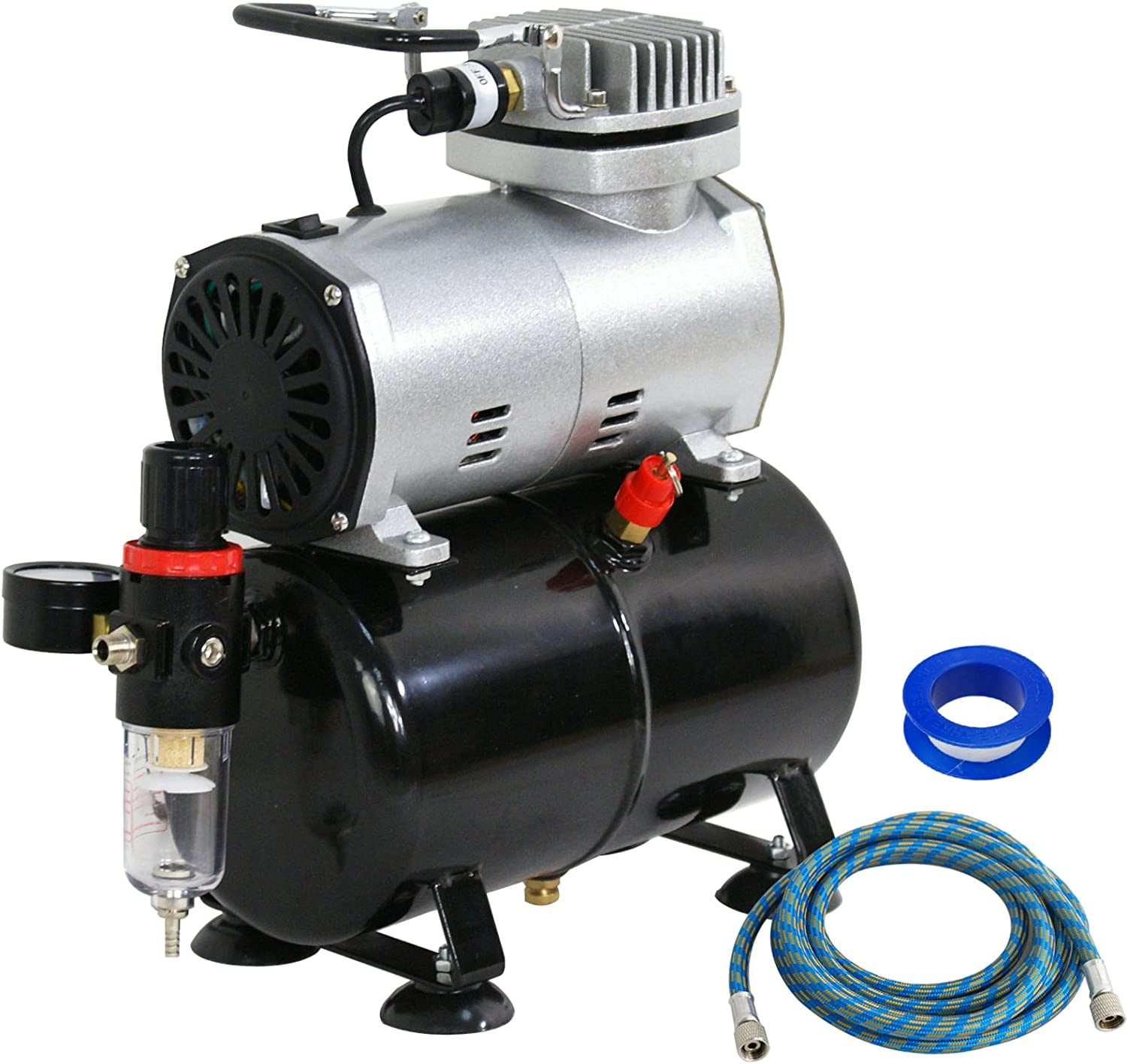 F2C TC-20T 1/5HP Pro Air Compressor Airbrush Kits W/ 6FT Hose and 3L ...