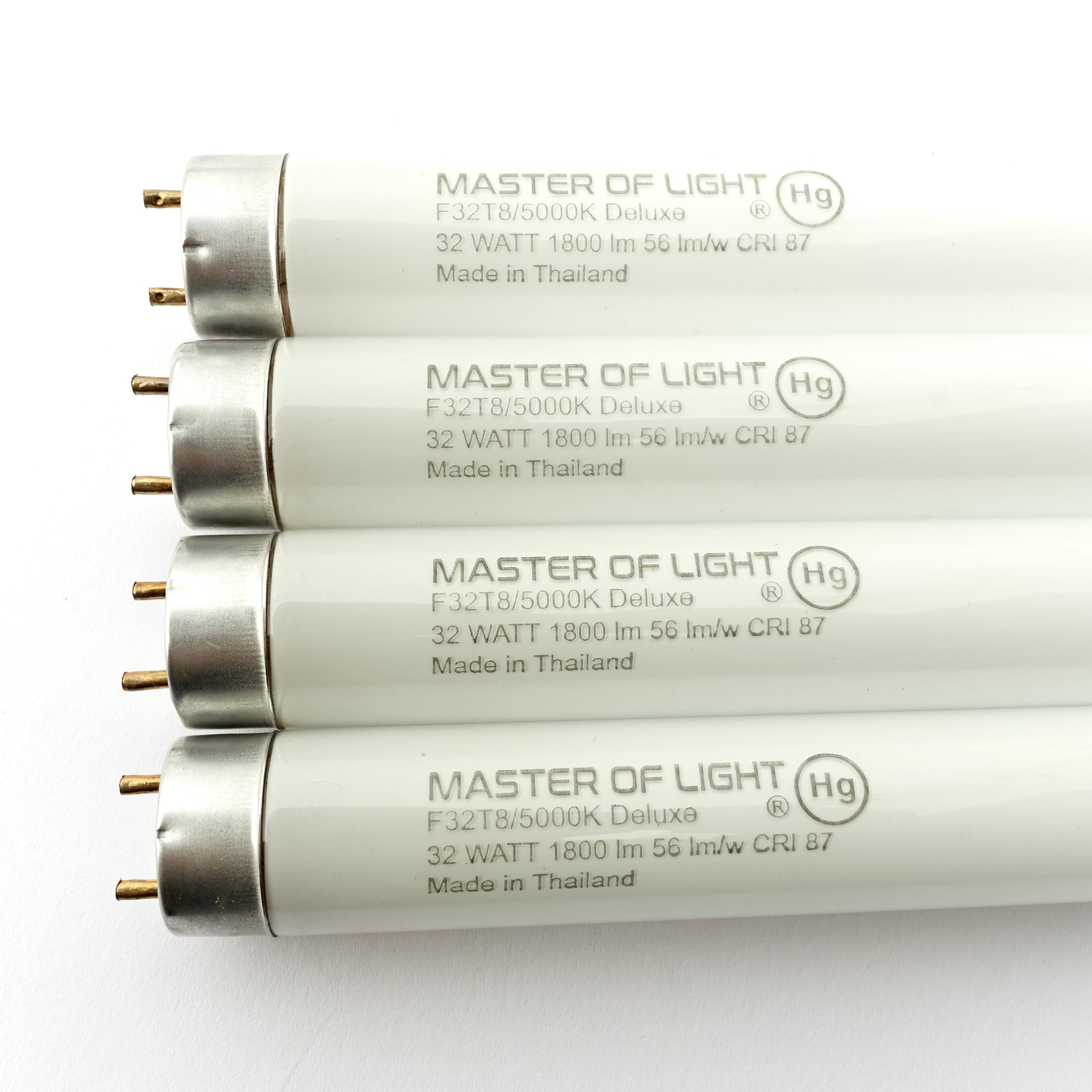 F32T8/850 (4 Pack) 4ft 48 inch 32 Watt T8 Fluorescent Tube Light Bulb 5000K Closet Laundry ...