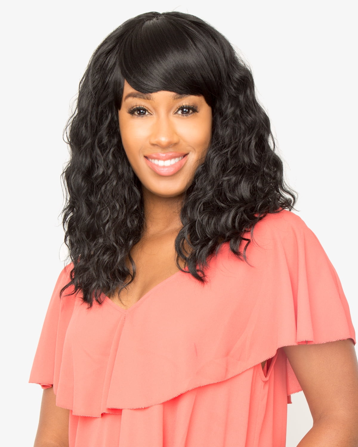 (F4/30) Abelle CELINE Synthetic Medium Long Wavy Bang Wig - Walmart.com