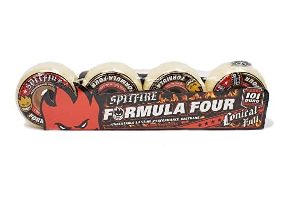 F4 Conical Full Wheels White Red 54mm/101D Set - Walmart.com