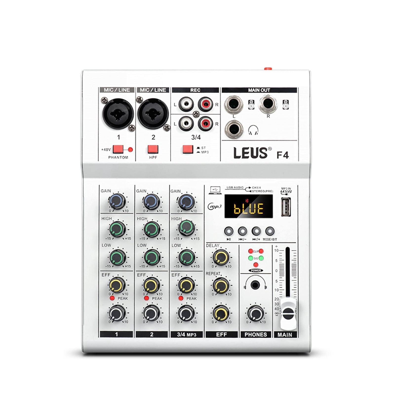 F4 Mixing Console Interface Bluetooth USB Record PC 48V Phantom Power ...