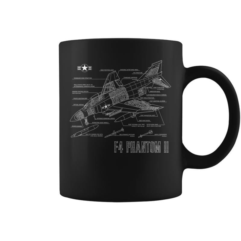 F4 Phantom Ii Jet Military Aviation Blueprint Coffee Mugs - Walmart.com