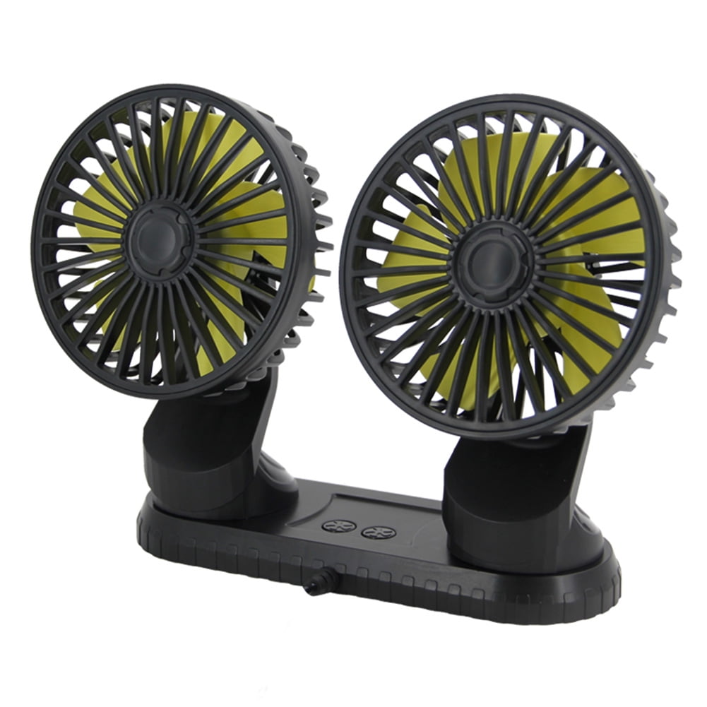 F404 USB Car Fan Dual Head Powerful 3-Speed Dashboard Fan for Truck ...