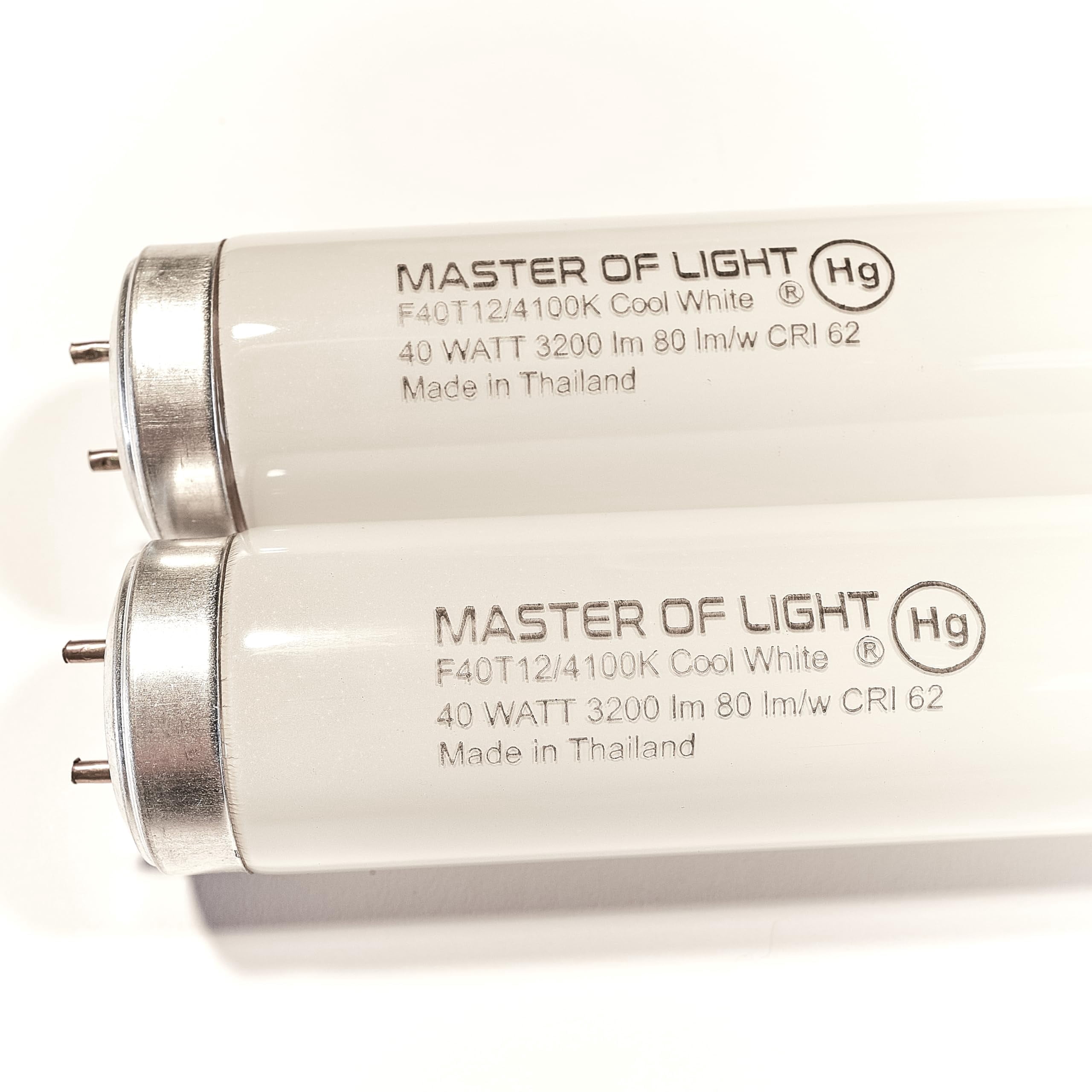 Master of Light, F40T12 Fluorescent Tubes, 48 Inch, Cool White 4100K ...