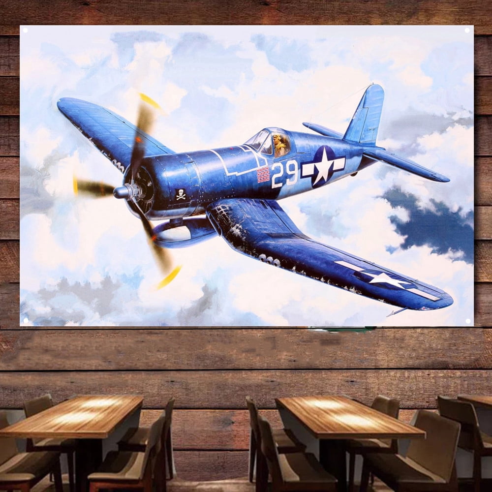 F4U-A1Corsair Fighter Banner Wall Flag - Air Force Attack Aircraft ...
