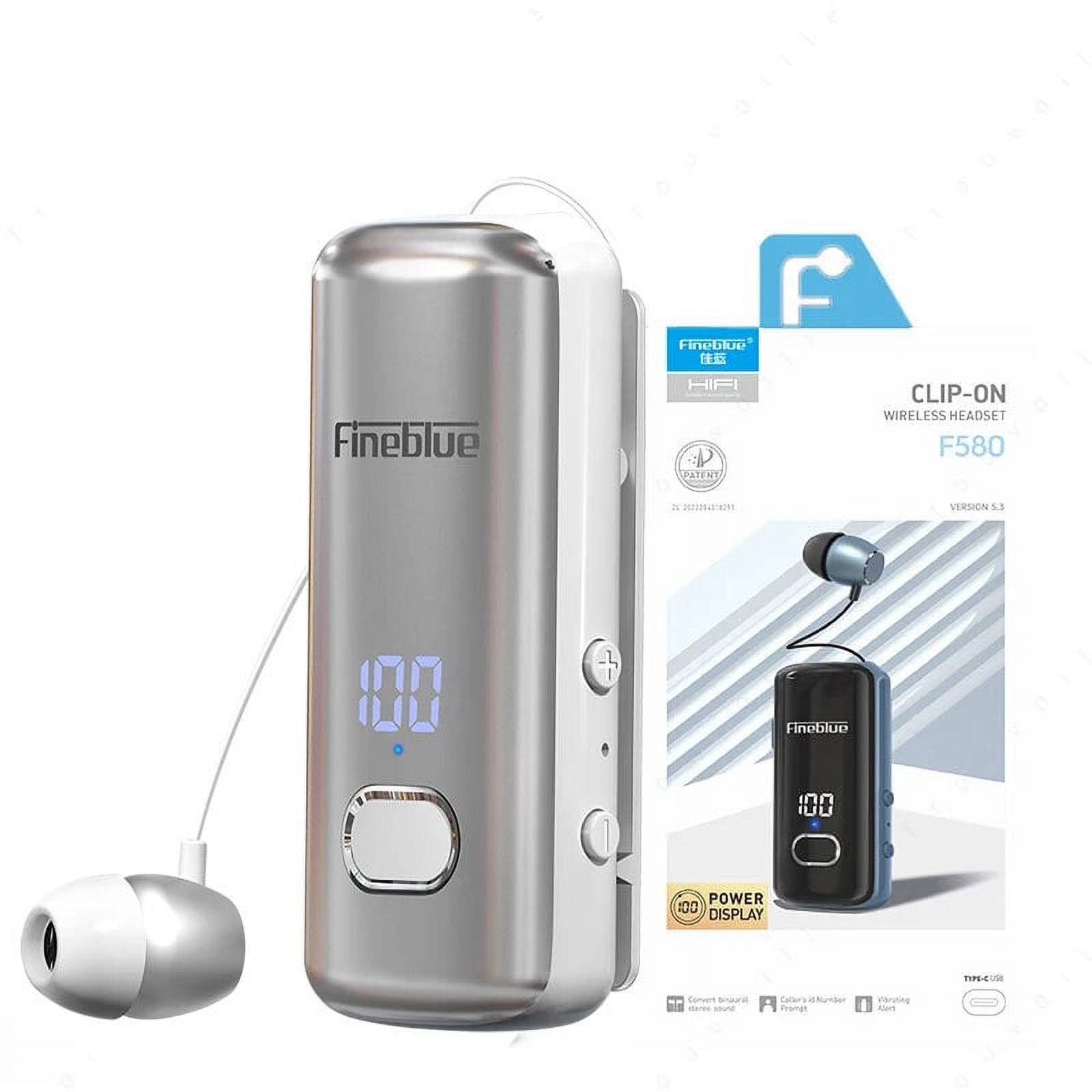 F580 Lavalier Wireless Headphones Bluetooth 5.3 Headphones with Microphone Power Display Earbud ...