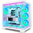 F600 PC Case - Pre-Installed 7 PWM ARGB Fan, ATX Mid-Tower Gaming PC ...
