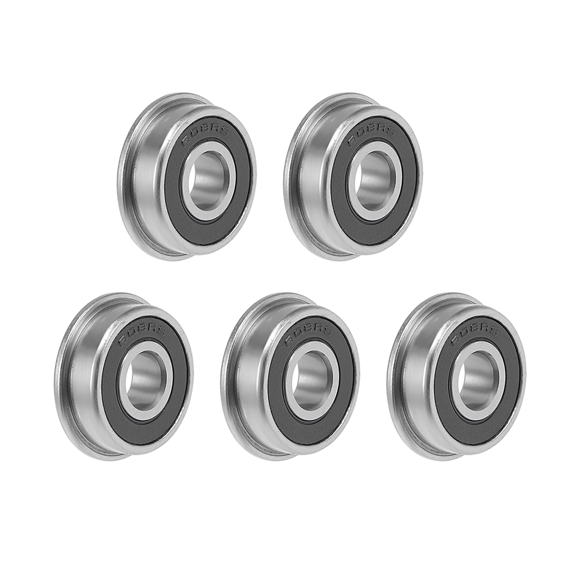 F608-2RS Flange Ball Bearing 8x22x7mm Sealed Chrome Bearing 5pcs ...