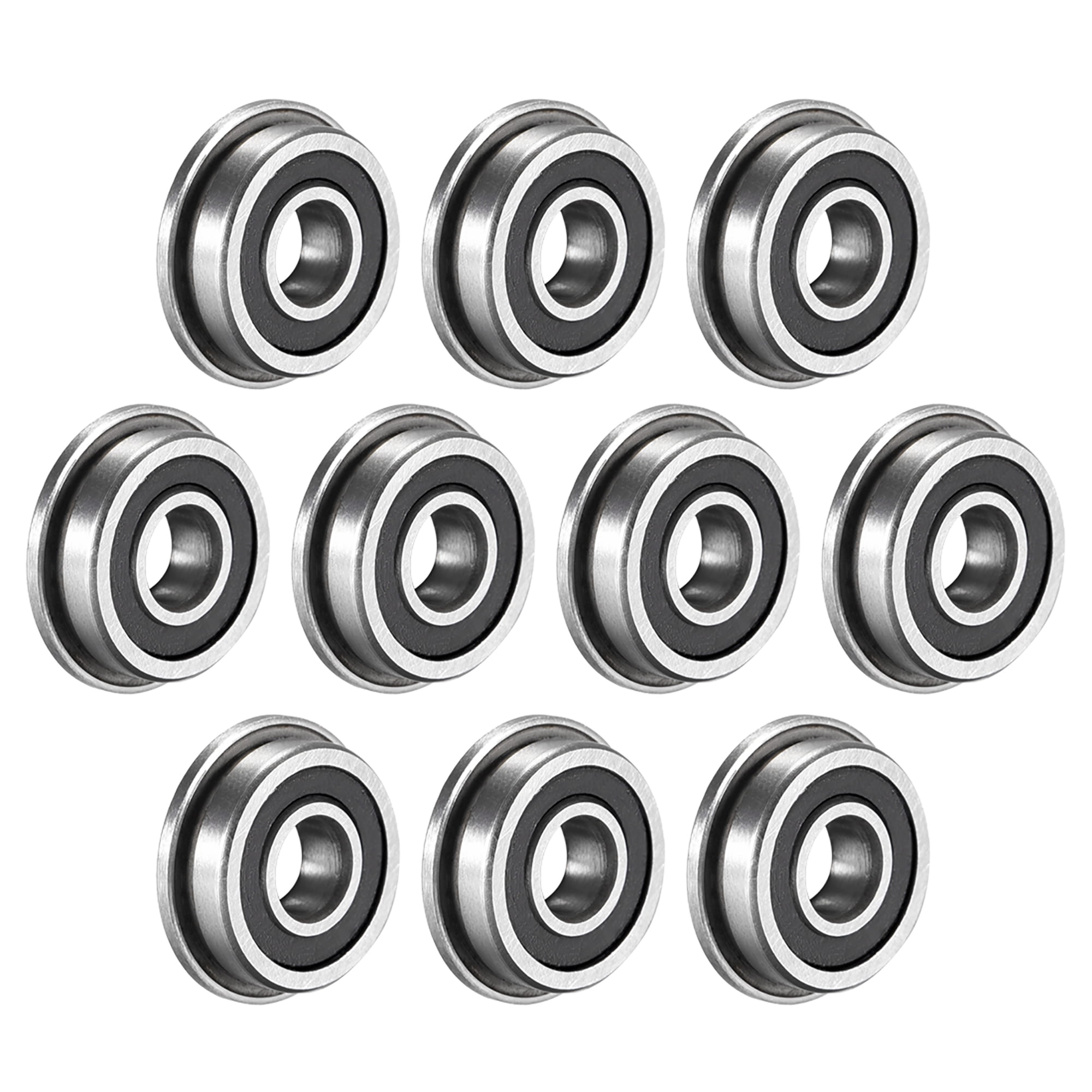 F695-2RS Flange Ball Bearing 5x13x4mm Double Sealed (GCr15) Chrome ...