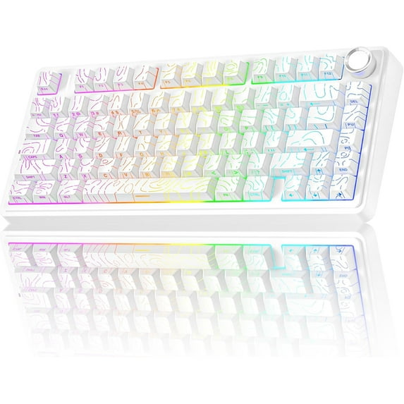 F75 Mechanical Keyboard with Knob,75% Hot Swappable Custom Gaming ...