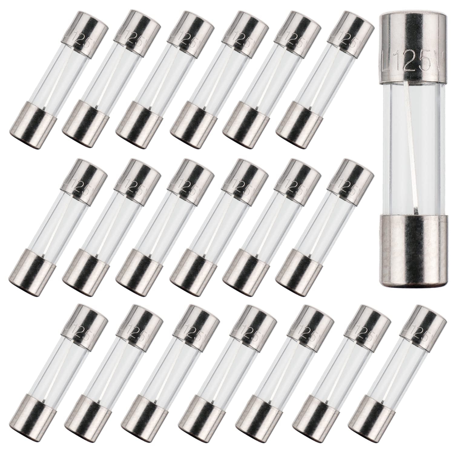 F8AL125V 5x20 mm 8 A 125 V fuses 0.2x0.78 Inch 8 amp 125 Volt Fast-Blow ...