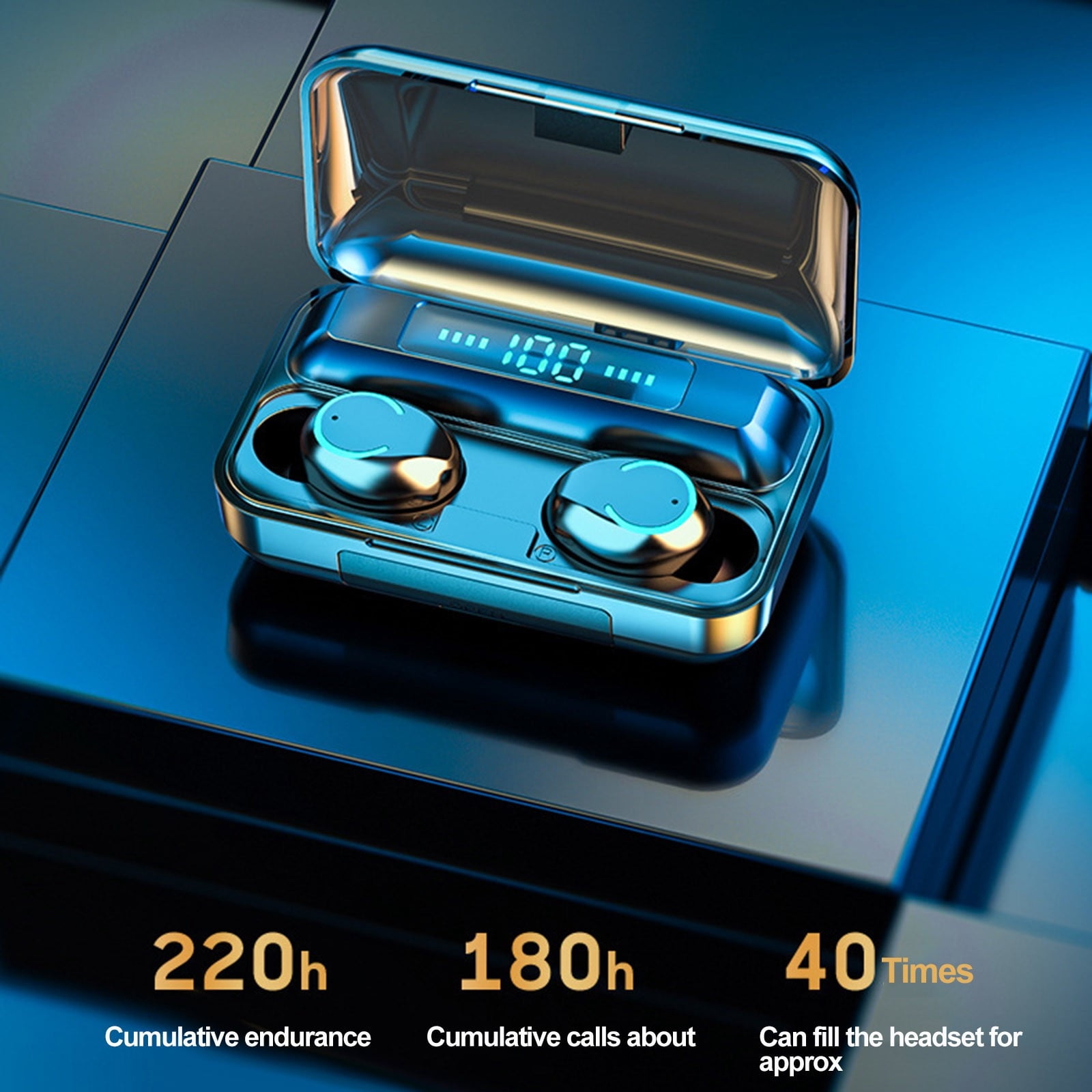 F9-9 Bluetooth 5.0 Noise Cancelling Headphones Smart Battery Display ...