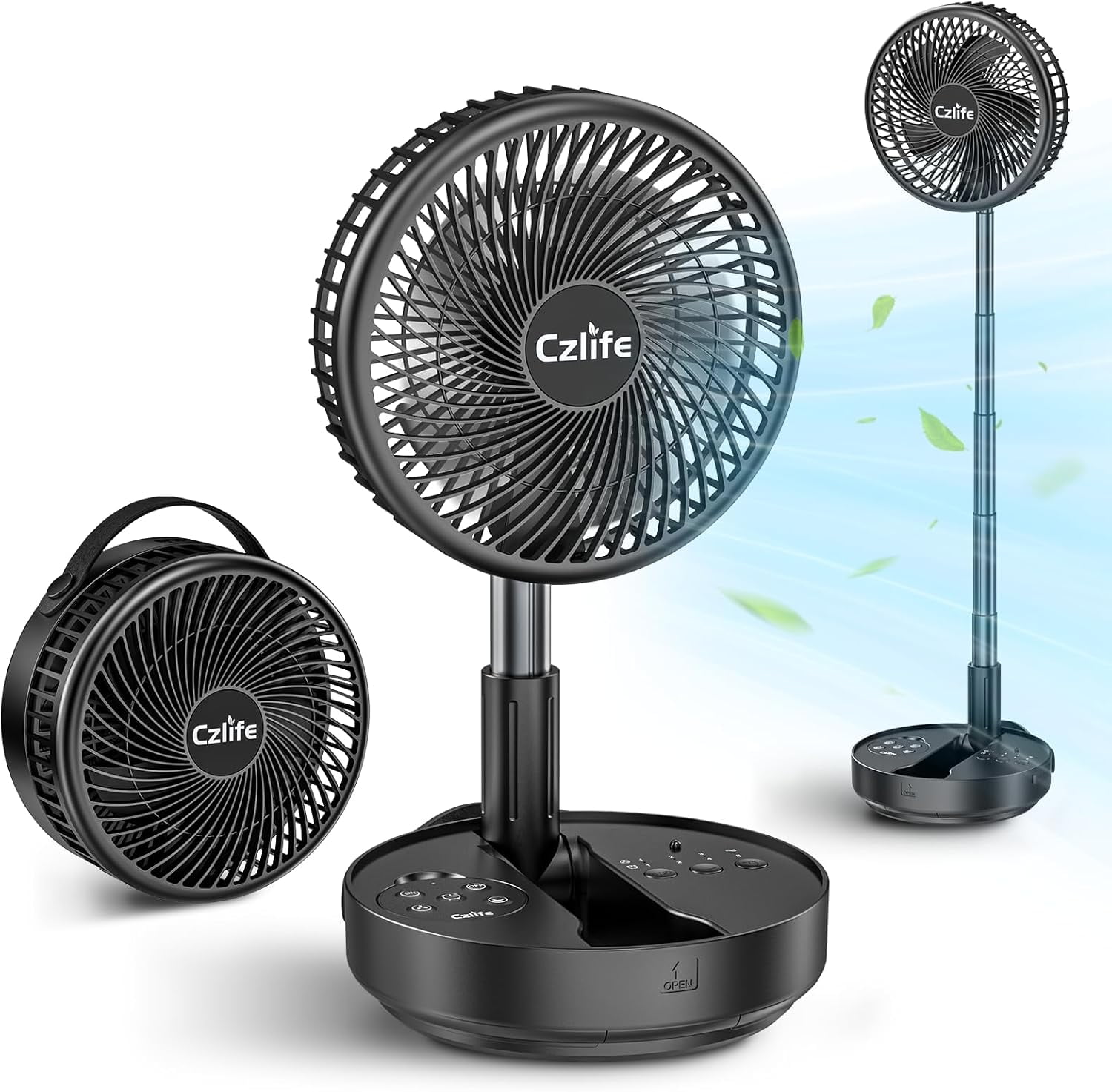 F9 Portable Fan, 10000mAh Rechargeable Battery Powered for Travel ...