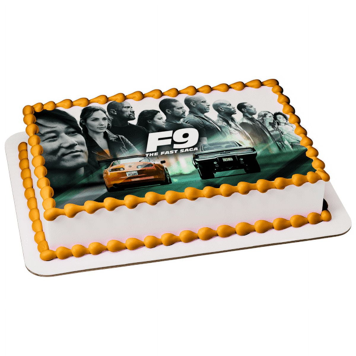 F9 the Fast Saga Dominic Toretto Han Lue Race Car Edible Cake Topper ...